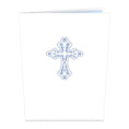 Blue Floral Cross Pop-Up Card – Lovepop