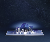 Winter Borealis Scene Pop Up Card | Winter Borealis Card | Lovepop