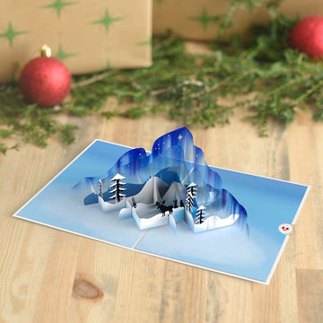 Winter Borealis Scene Pop Up Card | Winter Borealis Card | Lovepop