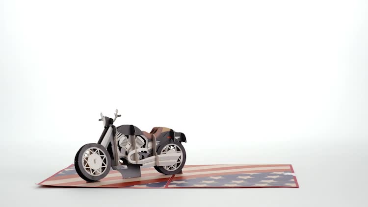 Motorcycle Pop Up Card | American Motif Motorcycle Card | Lovepop