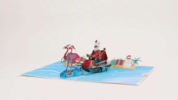 Flamingo Sleigh Ride Pop-Up Card – Lovepop